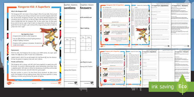 The Kangaroo Kid: A Superhero Differentiated Reading Comprehension Activity