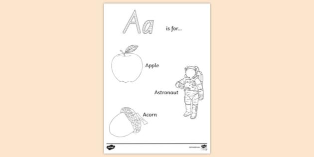FREE! - A is For... Colouring Page | Colouring Sheets