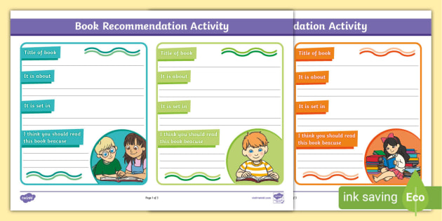 International Children's Book Day Book Recommendation Activity