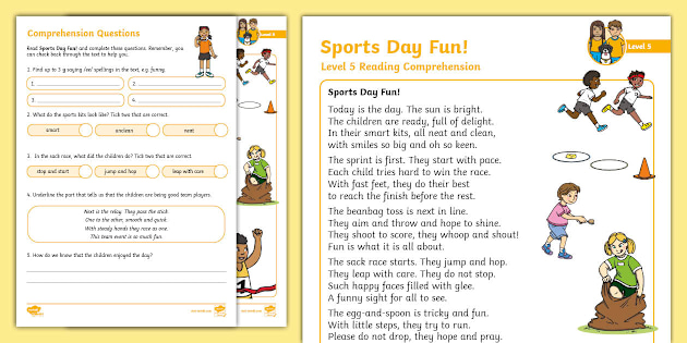 Sports Day Reading Comprehensions | twinkl.ca