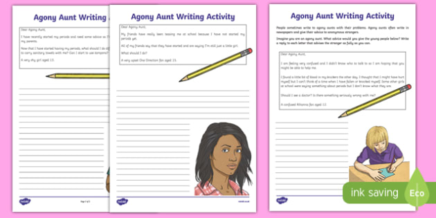 Sex and Relationships Education (Menstruation): Agony Aunt Writing ...