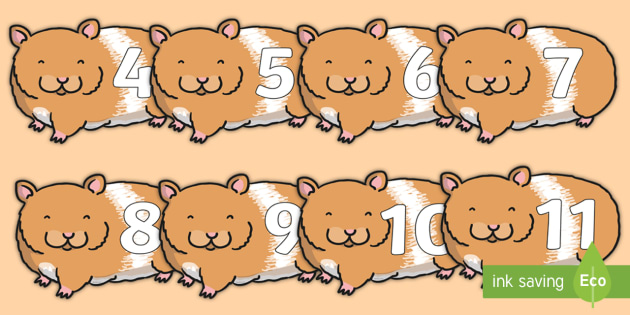Numbers 0-31 on Hamsters (teacher made)