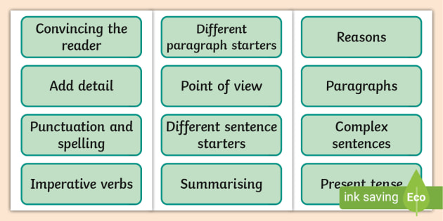 Level 2 Writing - Persuasive Writing Word Cards