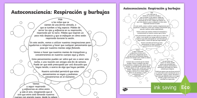Actividad en grupo: Respiración y burbujas - Autoconsciencia