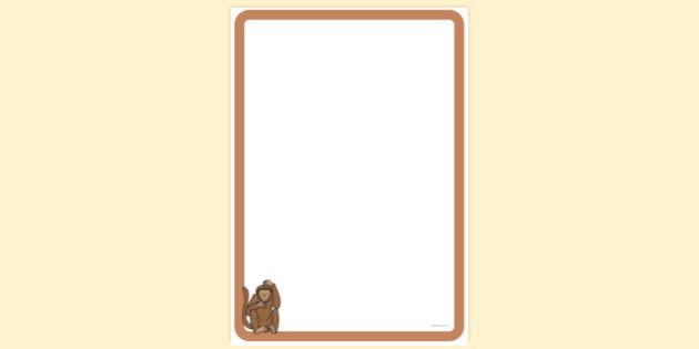 FREE! - Monkey Page Border | Page Borders | Twinkl