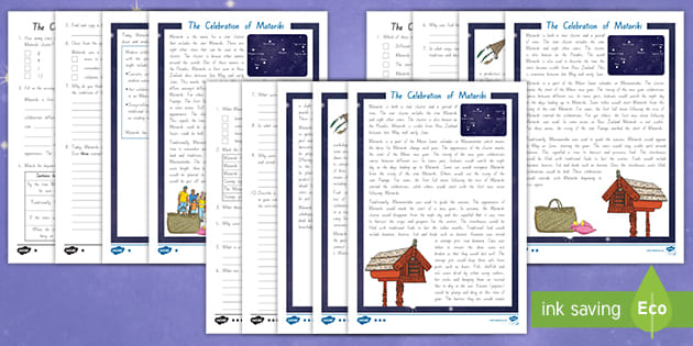 Matariki Upper Primary Differentiated Reading Comprehension Activity