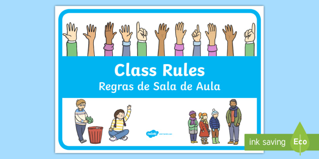 Class Rules Display Poster English/Portuguese - Class Rules Display Poster