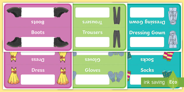 👉 Clothes Themed Group and Table Signs - Space Quest Table Groups Labels