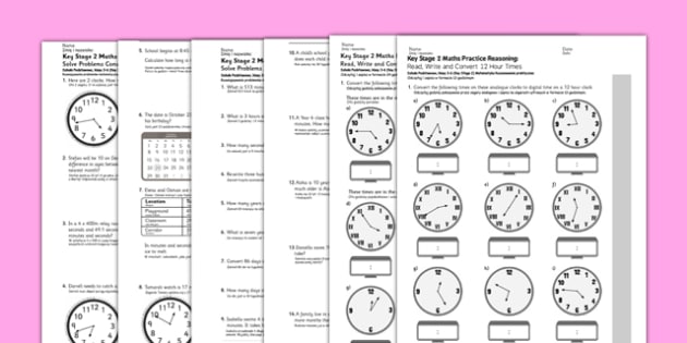 KS2 Reasoning Test Practice Measurement Time Polish Translation