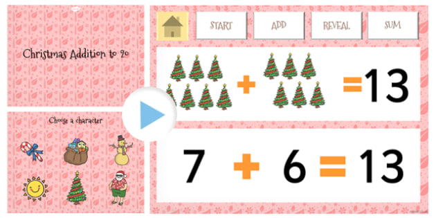 Christmas Addition to 20 PowerPoint (teacher made)