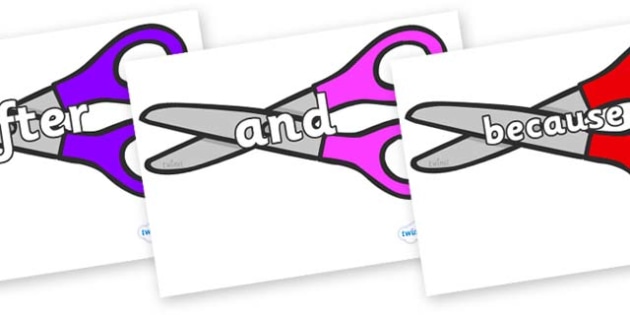 FREE! - Connectives on Scissors (teacher made)