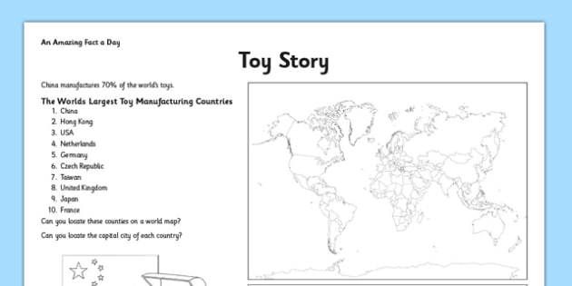 Toys Worksheet - Toy Story Map Worksheet
