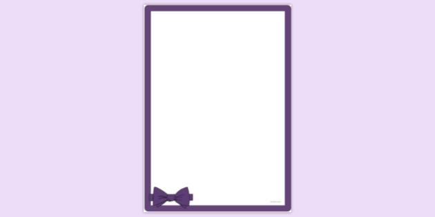 FREE! - Simple Blank Bow Tie Page Border | Page Borders | Twinkl