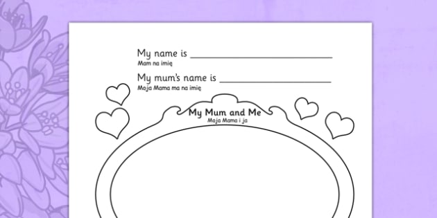Mother's Day Worksheet Polish Translation (teacher made)