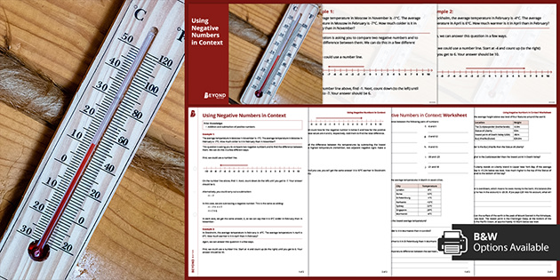 👉 Year 6 to 7 Transition Maths Refresher - Using Negative Numbers in ...