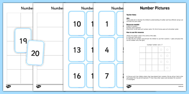 Number Pictures Worksheet
