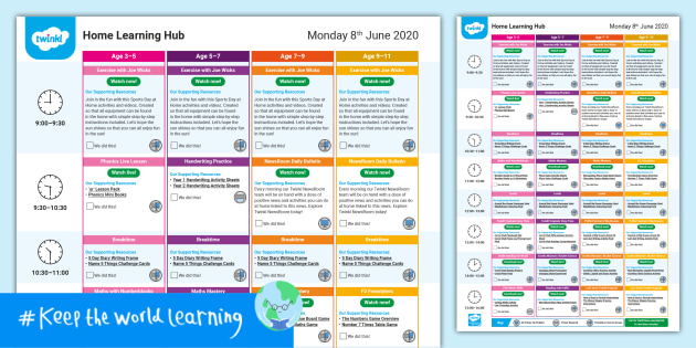 Home Learning Hub Daily Plan Friday 5th June