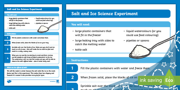 Salt and Ice Science Experiment (Teacher-Made)