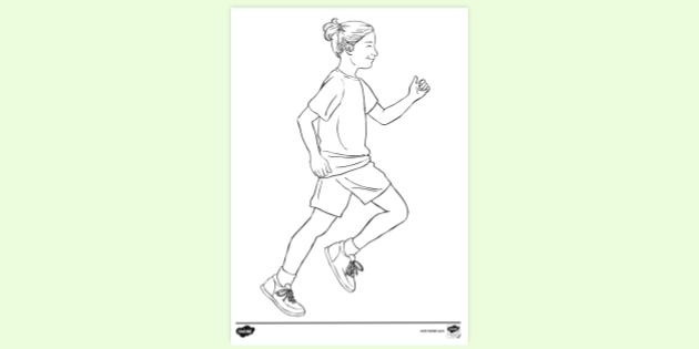 FREE! - Run Girl PE Kit Colouring Sheet | Colouring Sheets