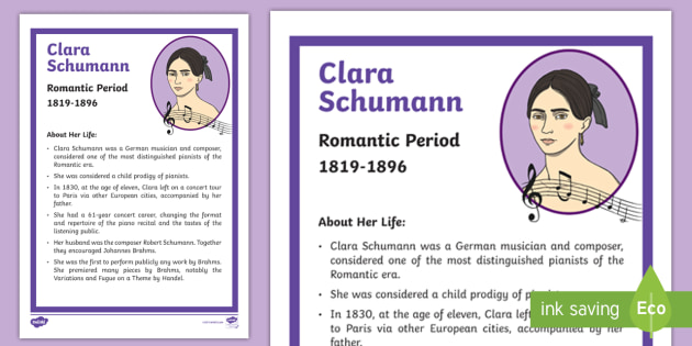 Clara Schumann Composer Display Poster
