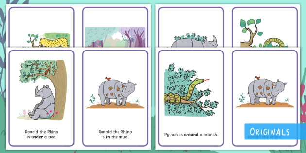 FREE! - Ronald the Rhino Positional Language Display Posters