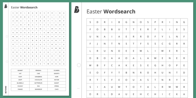 Easter Word Search Printable PDF - Beyond Easter Resources