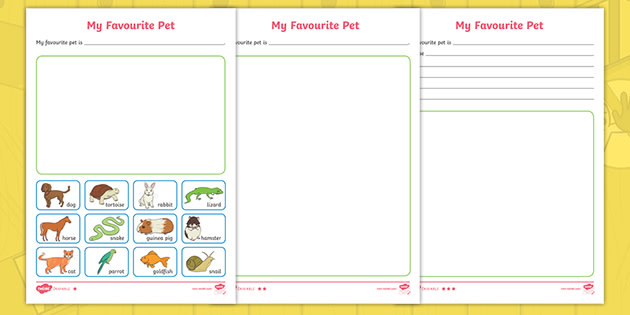 Formidable Sid: My Favourite Pet Writing Worksheet
