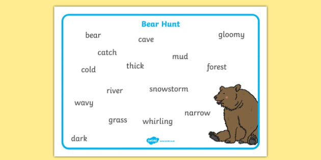 Bear Hunt Word Mat (Text) (Teacher-Made)