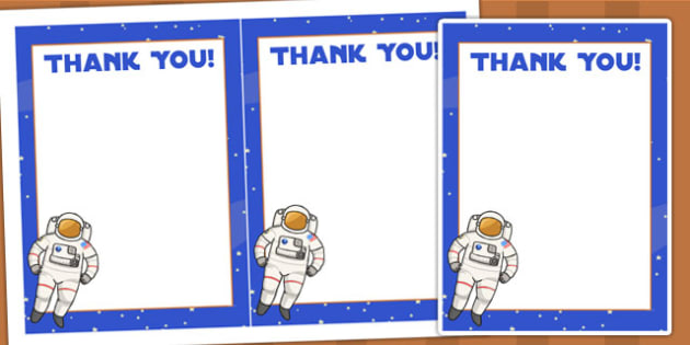 Space Themed Birthday Party Thank You Cards (teacher made)