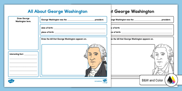George Washington Worksheets Four Free George Washington Kindergarten