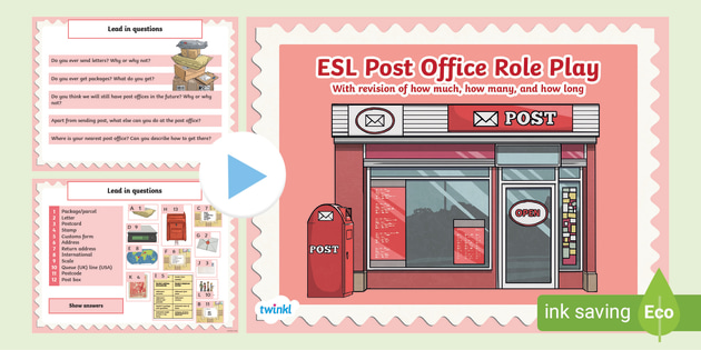 * NEW * ESL Post Office Role Play (teacher made)