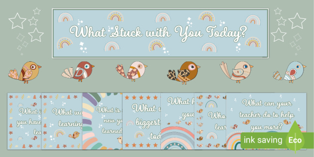 What Stuck with You Today? Notice Board Display Boho Theme