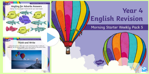 Year 4 English Revision Morning Starter Weekly PowerPoint Pack 5