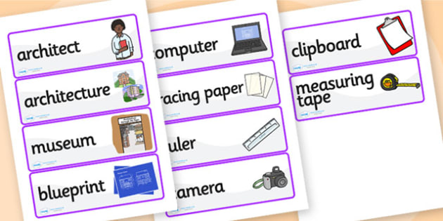 Architects Office Role Play Labels (teacher made)