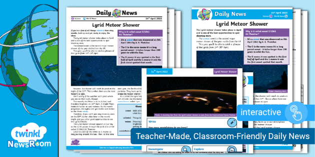 Lyrid Meteor Shower -2022 - KS2 Reading Comprehension (7-11)