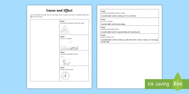 Cause and Effect Flap Book - English language arts, eLA, grades 3