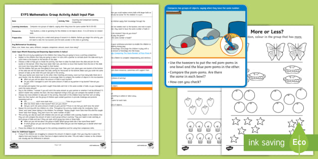 EYFS Maths: Counting and Comparison Catching Competition Group Activity ...