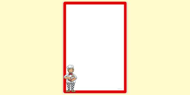 FREE! - Simple Blank Chef Page Border | Page Borders | Twinkl