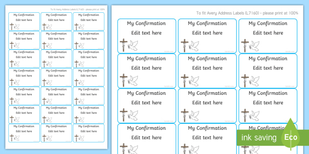 My Confirmation Editable Labels (teacher made)
