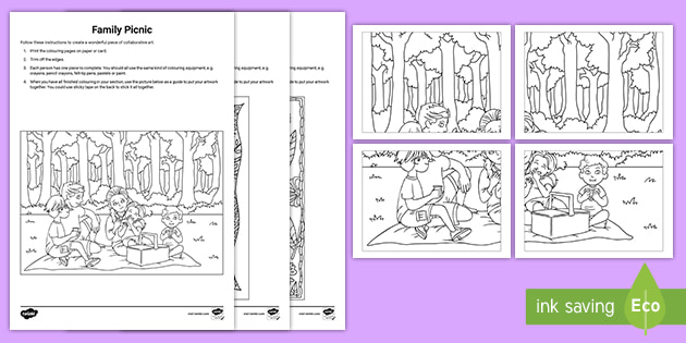 FREE! - Family Collaborative Colouring (teacher made)