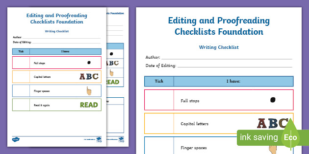 Editing and Proofreading Checklists Foundation
