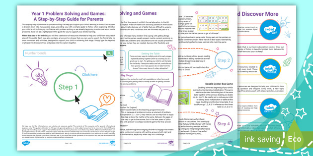 👉 Year 1 Problem Solving and Games: A Step-by-Step Guide for Parents