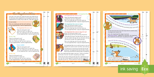 Gingerbread Man kindergarten short story comprehension