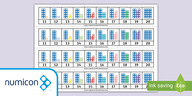 11 to 20 Numicon Shapes Number Track