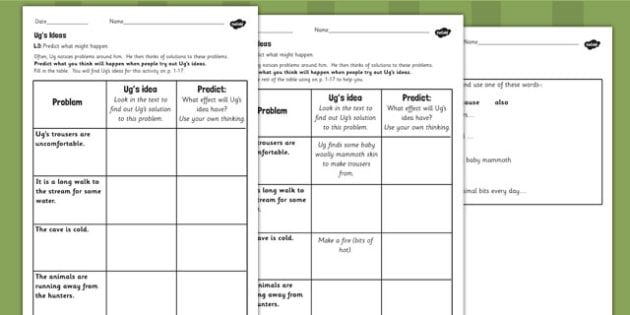 FREE! - Predicting What Might Happen Worksheets to Support Teaching on Ug
