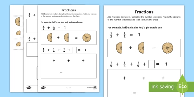 Fractions Worksheet / Worksheet (teacher made)
