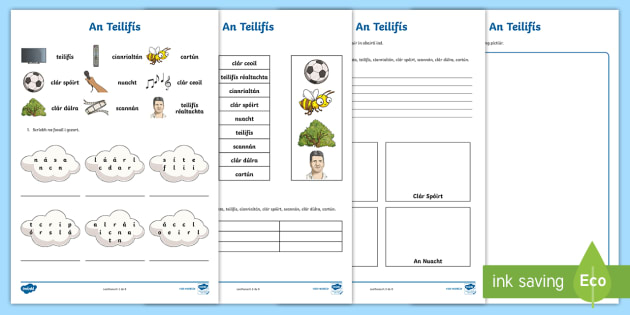 Television Worksheet Gaeilge (teacher made)