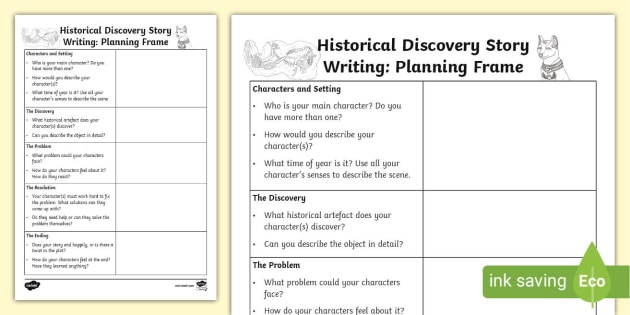KS2 Historical Discovery Story Writing Planning Frame