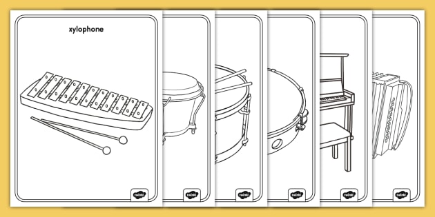 music classroom instruments coloring pages