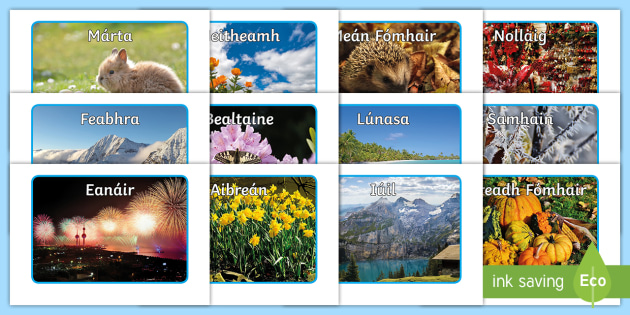 Months of the Year Display Photos Gaeilge
